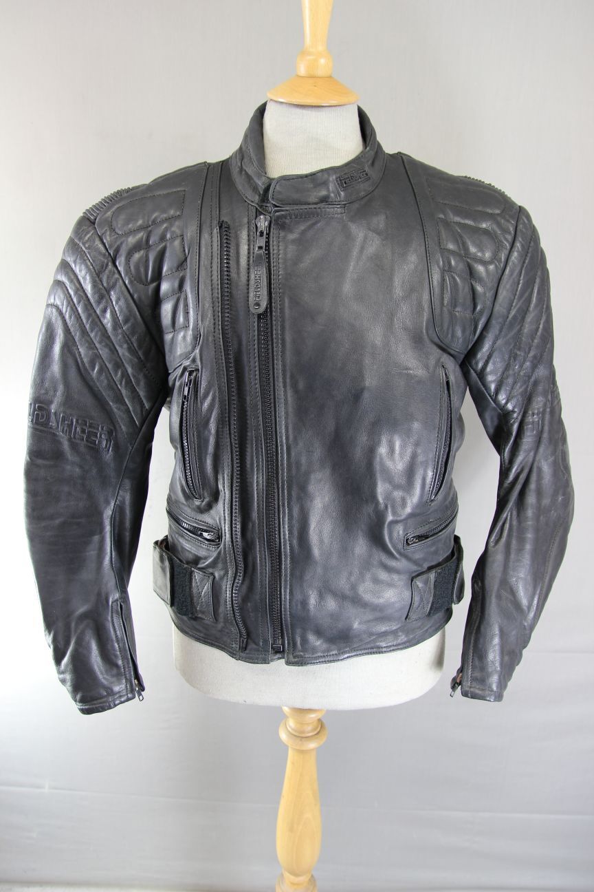 FIELDSHEER CLASSIC BLACK LEATHER BIKER JACKET 42 INCH – ELITEVINTAGE